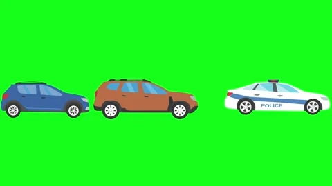 Running cars animation on green screen | Stock Video | Pond5