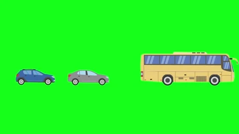 Running cars animation on green screen | Stock Video | Pond5