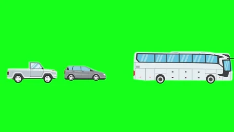 Running cars animation on green screen | Stock Video | Pond5