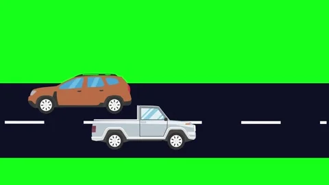 Running cars on the road, cartoon animat... | Stock Video | Pond5