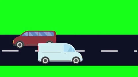 Running cars on the road, cartoon animat... | Stock Video | Pond5