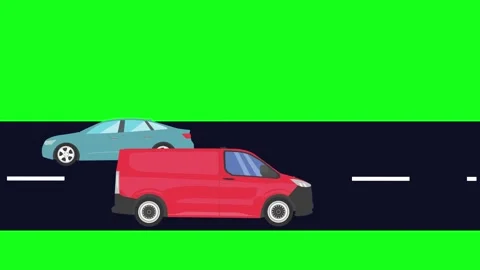 Running cars on the road, cartoon animat... | Stock Video | Pond5