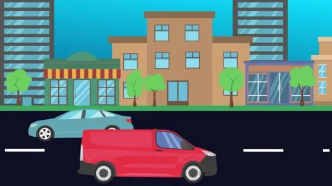 Running cars on the road in the the city... | Stock Video | Pond5