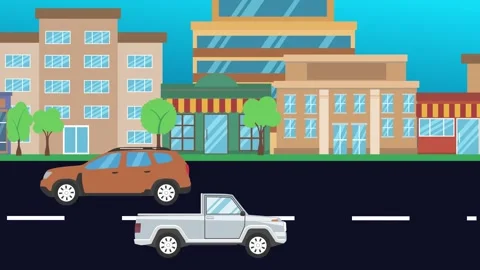 Running cars on the road in the the city... | Stock Video | Pond5