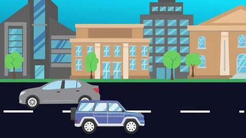 Running cars on the road in the the city... | Stock Video | Pond5