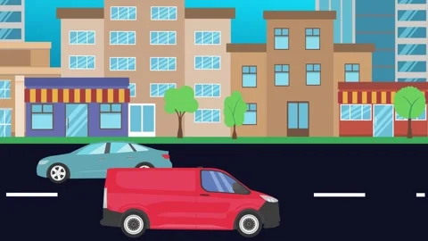 Running cars on the road in the the city... | Stock Video | Pond5