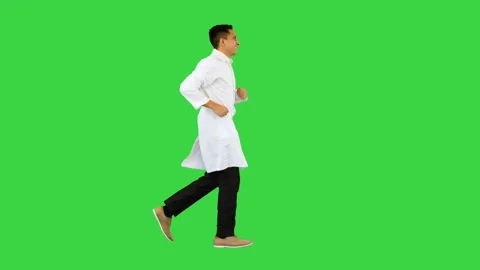 Running doctor in a robe calling for som... | Stock Video | Pond5
