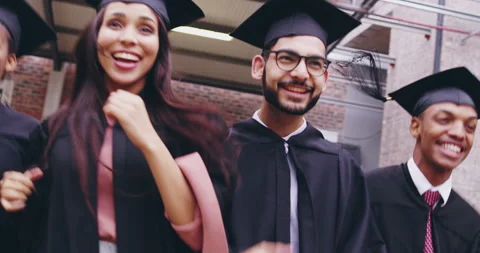 Running, graduation and achievement with... | Stock Video | Pond5