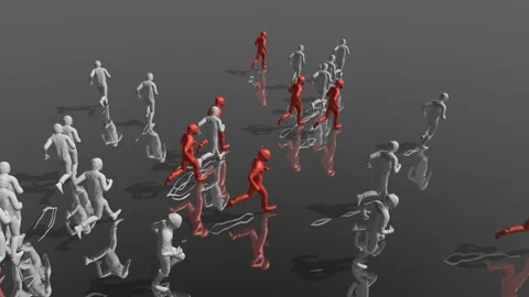 Running Guys 3D Abstract animation | Stock Video | Pond5