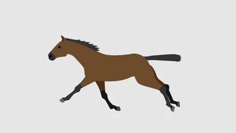 Running horse illustration loop animatio... | Stock Video | Pond5