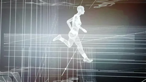 Running Human Figure Digital Rendering | Stock Video | Pond5