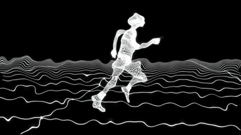 Running Human Figure Digital Rendering | Stock Video | Pond5