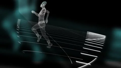 Running Human Figure Digital Rendering | Stock Video | Pond5
