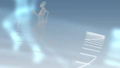 Running Human Figure Digital Rendering | Stock Video | Pond5