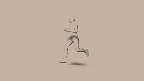 Running Human Pencil Sketch / Drawing. L... | Stock Video | Pond5