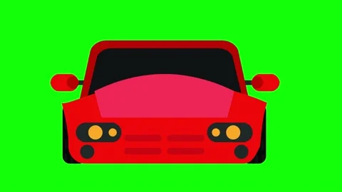 Running red color car animation with gre... | Stock Video | Pond5