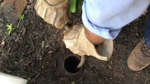 Running snake down main sewer drain | Stock Video | Pond5