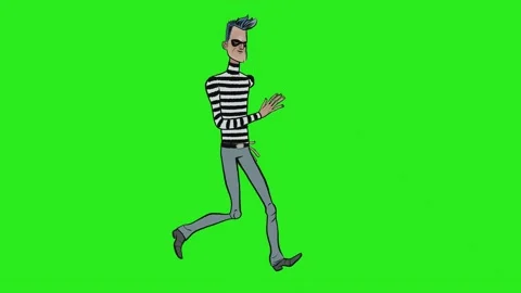 Running Thief cartoon animation. Clip in... | Stock Video | Pond5