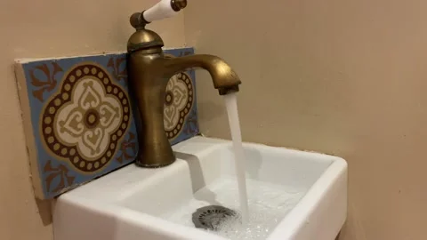 running water from a classic tap with so... | Stock Video | Pond5