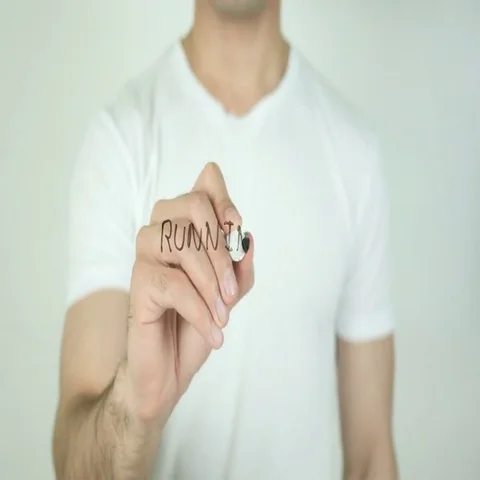 Running, Writing On Transparent Screen | Stock Video | Pond5