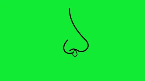 Runny nose icon animation on green scree... | Stock Video | Pond5
