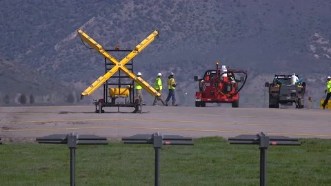 Runway Closure Marker As Runway Closed f... | Stock Video | Pond5