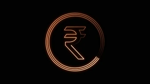 Rupee neon sign. Symbol of India currenc... | Stock Video | Pond5