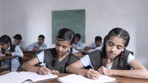 Indian Student Studying In Class