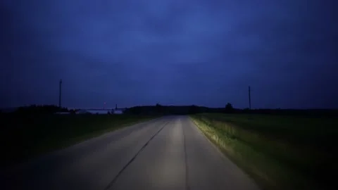 Rural Highway At Night Stock Video Footage | Royalty Free Rural Highway ...