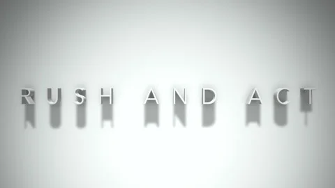 rush and act 3D title animation white te... | Stock Video | Pond5