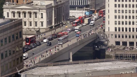 Rush Hour London Bridge with Commuters a... | Stock Video | Pond5