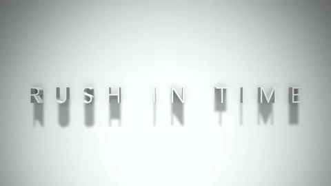 rush in time 3D title animation white t... | Stock Video | Pond5