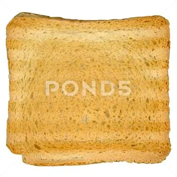 Photograph: Rusk biscuit toast isolated over white rusk dry biscuit ...