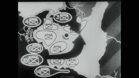 Russia 1940s:Map of Nazi invasion. Milit... | Stock Video | Pond5