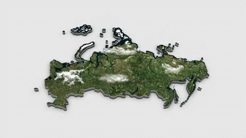 Russia 3D Country Map Animation Transpar... | Stock Video | Pond5