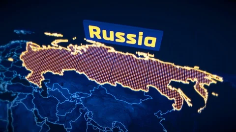 Russia country border 3D visualization, ... | Stock Video | Pond5