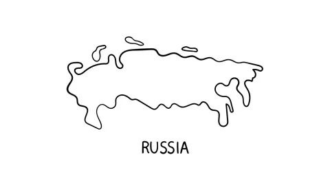 Russia - Hand-Drawn Map Animation | Stock Video | Pond5