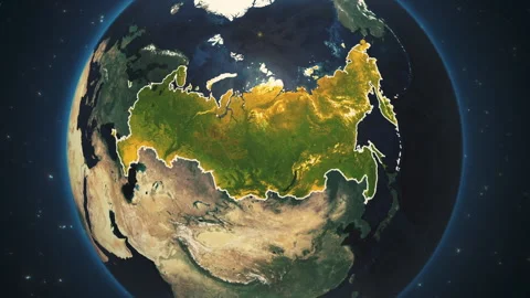 Russia Map On Earth Globe | Stock Video | Pond5