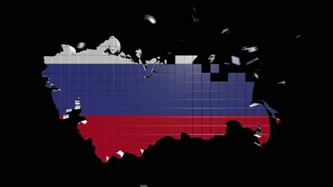 Russia Map Showing Up Intro By Regions 4... | Stock Video | Pond5