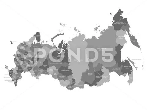 Russia - political map of federal divisions ~ Clip Art #151889567