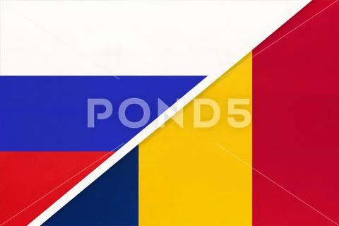 Russia vs Chad, symbol of two national flags. ~ Clip Art #172149819