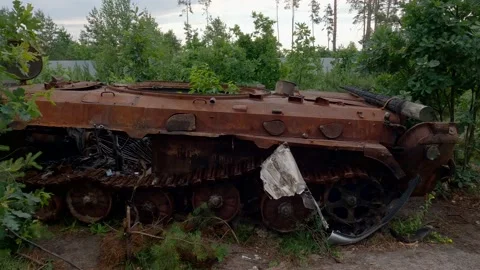 Russian armored vehicles destroyed in in... | Stock Video | Pond5