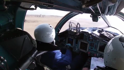 Russian army aviation - cockpit of fight... | Stock Video | Pond5