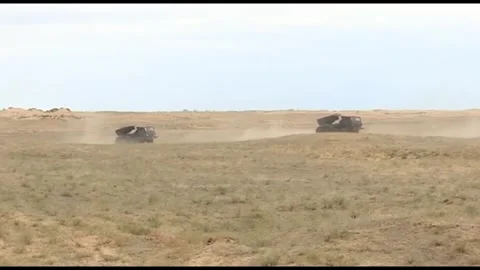 Russian Army - Column of Grad missile la... | Stock Video | Pond5