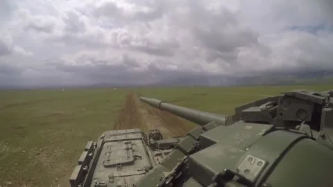 Russian Army - Tank firing in motion | Stock Video | Pond5