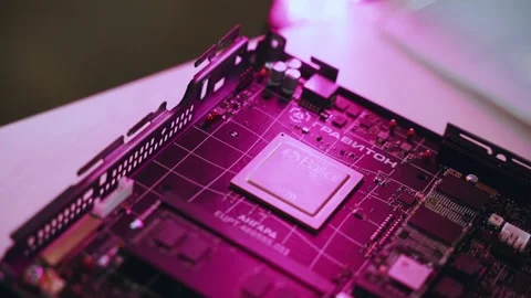 Russian-made motherboard, computer compo... | Stock Video | Pond5