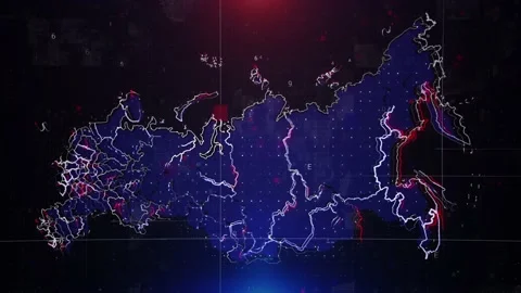Russian Map Hi-tech background loop | Stock Video | Pond5