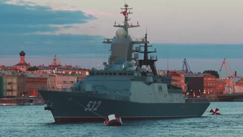Russian Navy, line ahead, modern militar... | Stock Video | Pond5