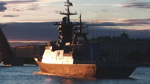 Russian Navy, line ahead, modern militar... | Stock Video | Pond5