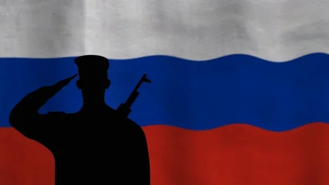 Russian soldier saluting the blur waving... | Stock Video | Pond5